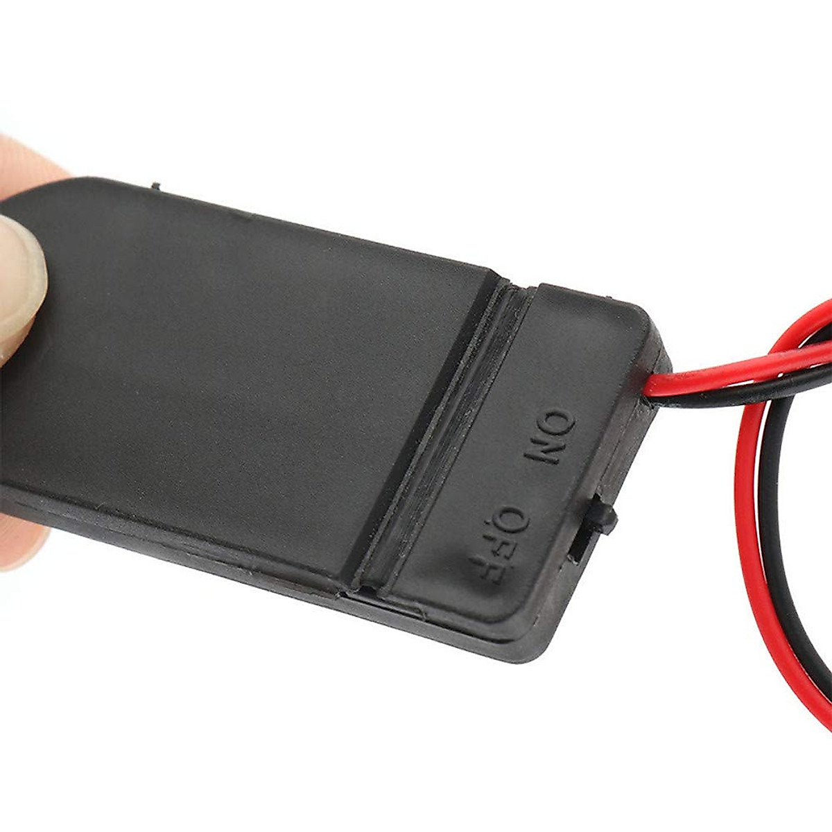 Geelyda 12PCS CR2032 Battery Holder with Switch Plastic 2x3V Button Coin Cell CR2032 Battery Holder Case Box with Wire Lead ON-Off Switch (Black)