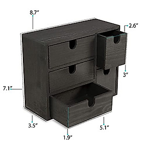 brightmaison BGT Capri Desk Organizer for Office Supplies, Sewing Kit & Jewelry Box, Decorative - Small Wooden Box DIY Project Black