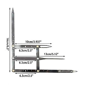 Golden Mean Calipers Stainless Steel Thrush Eyebrow Microblading Ruler Eyebrow Permanent Measure Symmetrical Tool Three-point Positioning Balance Ruler for Makeup Ratio Measure Fibonacci Gauge Tool