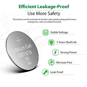 LiCB CR1616 Battery,Long-Lasting & High Capacity CR1616 Lithium Batteries,3 Volt Coin & Button Cell (5-Pack)