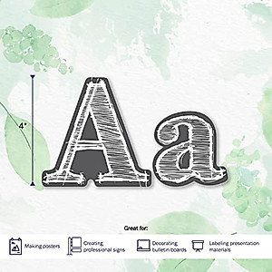 Barker Creek Letter Pop-Outs, 4" Chalkboard, Designer Letters for Bulletin Boards, Breakrooms, Reception Areas, Signs, Displays, and More! 4", 234 Characters per Set (1725)