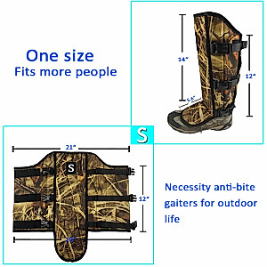 Smarkey Snake Gaiters, Snake Guards Leggings for Snake Bite Protection, Protects Against All Types of Rattlesnakes and Other Poisonous Snakes, for Hunting, Camping, Hiking, Outdoors(1 Pair)