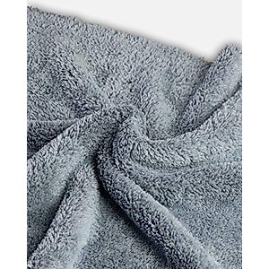 Adam's Borderless Grey Edgeless Microfiber Towel - Premium Quality 480gsm, 16 x 16 inches Plush Microfiber - Delicate Touch for The Most Delicate Surfaces