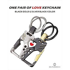 GABOX 2Pcs KeyChains EDC Key Rings Key Chains Bottle Opener Auto Car Keys Tactical Carabiner Keychain with Clip