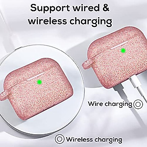 VISOOM Airpods Pro 2 Case Cover Cute with Bling Elegant Keychain for Apple Airpods pro 2nd Generation Case Cover Silicone iPod pro 2 Case Airpods pro 2nd Generation/Air Pro Pods 2nd Gen (Rose Gold)