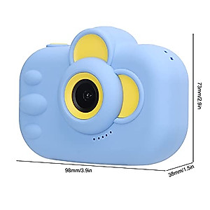 Digital Video Kids Camera Portable 12MP External Silicone Design Kids Camera Dual Front Rear Lens Children Outdoor (Blue)
