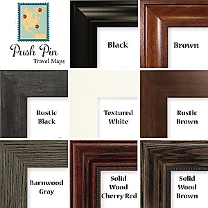 Push Pin Travel Maps Customizable Posters & Prints - Rustic Black - Personalized Framed Pin Map, Arrives Ready to Hang with 150 Pins - Handcrafted in USA - 27.5" x 39.5"