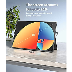 Ingnok Portable Monitor Bundle - 16 Inch 1200P 16:10 320cd/m2 Laptop Screen & FHD 1080P 15.6 Inch 350cd/m2 Second External Monitor for Laptop, MacBook, PS5, PS4, Xbox, Switch