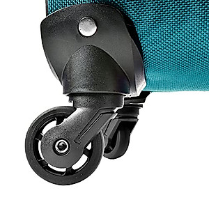 U.S. Traveler Rugged Fabric Expandable Carry-on Luggage Set, Teal, 4 Wheel