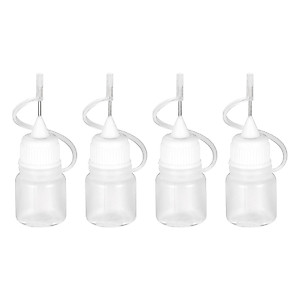 MECCANIXITY Needle Tip Bottle Precision Plastic Applicator with White Cap for DIY, Cleaning, Repair, Liquids, 3ml, 20 Pack