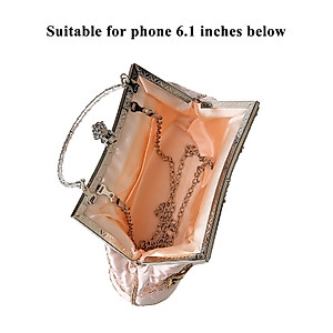 Womens Vintage Floral Beaded Rhinestone Embroidery Clutch Sequin Crossbody Bag Evening Handbag for Bridal Wedding Party Prom