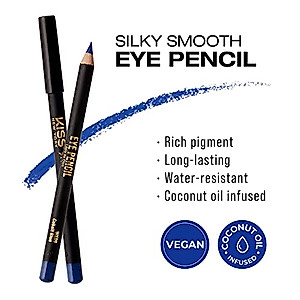 KISS NEW YORK Professional Slim Eye Pencil, Creamy Soft Eye Liner, Smooth Long-Lasting Rich Eyeline Color, Natural Eye Makeup, Water-Resistant (Cobalt Blue)