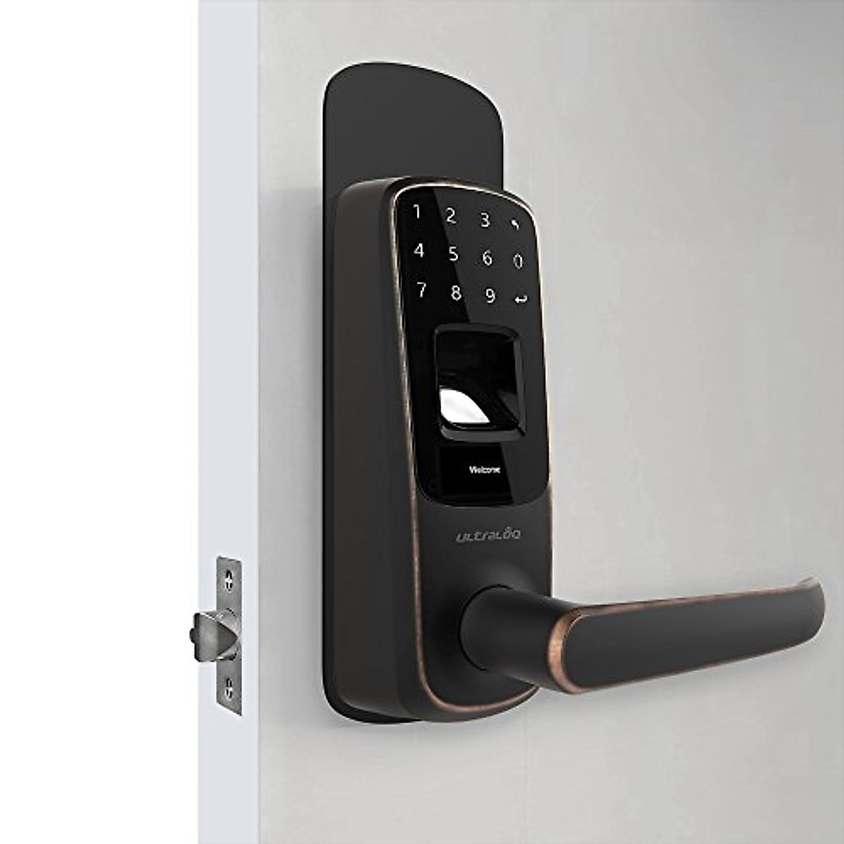 ULTRALOQ UL3 BT (2nd Gen) Smart Lock + Bridge WiFi Adaptor, 5-in-1 Keyless Entry Door Lock with WiFi, Bluetooth, Biometric Fingerprint and Touch Keypad, Smart Door Lock Latch Edition (Satin Nickel)
