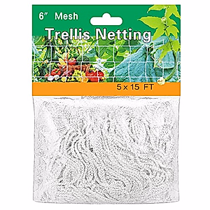 Hoople 5X15ft Garden Plant Trellis Netting Mesh Flexible String Net with Square Mesh for Climbing Plants, Vegetables, Fruits, and Flowers