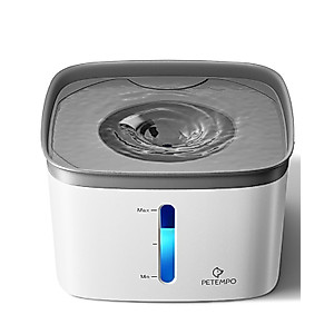 Cat Water Fountain, 135oz/4L Ultra Quiet Dog Water Bowl Dispenser, Instant Clean Vortex Design, Pet Water Fountain with Filter, Cats Dogs Pets Fountain for Drinking Automatic with LED Light (Gray)