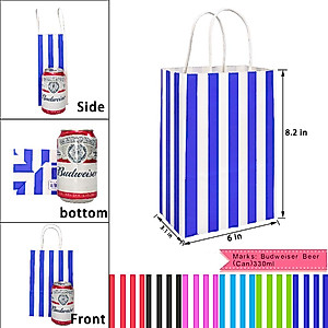 ADIDO EVA 25 PCS Black and White Striped Gift Bags Small Kraft Paper Bags with Handles for Party Favor (8.2 x 6 x 3.1 In)