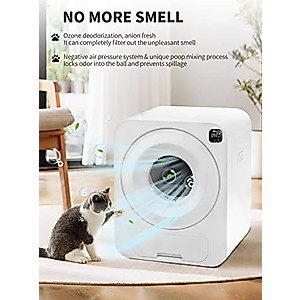 Self-Cleaning Cat Litter Box, No Scooping Automatic Cat Litter Box with APP Control/Odor Removal/Health Monitor/Safe Lock, Smart Large Kitty Litter for All Kinds of Clumping Cat Litter (2023 New)