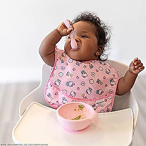 Bumkins Suction Silicone Baby Feeding Set, Bowl, Lid, Spoon, BPA-Free, First Feeding, Baby Led Weaning - Pink(Pack of 1)