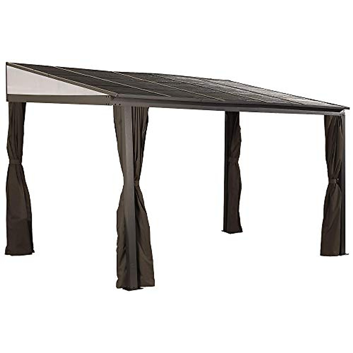 Sojag 10' x 14' Portland Gazebo Wall-Mounted Outdoor Weather-Resistant Aluminum Frame Sunroom Brown