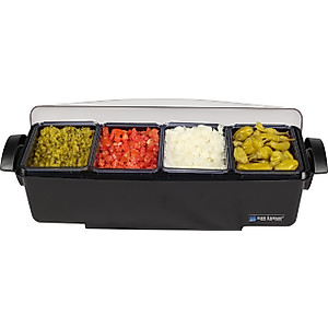 San Jamar BD4004 6 Piece The Dome Condiment Center, 6qt Capacity, 22" Length x 7-1/2" Width x 8-1/2" Height