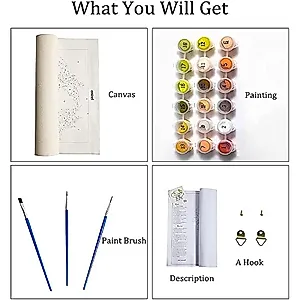 weharnc Cow Paint by Number for Adults-Paint by Numbers for Adults Beginner,Cow Paint by Numbers for Gift Home Wall Decor (Cow,16 x 20 inch)