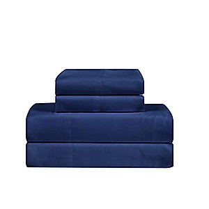 Truly Calm Antimicrobial Navy Twin XL 3 Piece Sheet Set, SS3829NVTX-4700