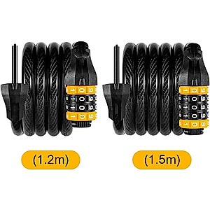 Bicycle Locks Heavy Duty Anti Theft Bike Lock Bike Password Lock Anti Theft Bicycle Accessories Electric Bike Motorcycle Cycling Cable Lock