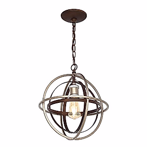 Home Decorators Collection 27030 1-Light Bronze & Champagne Pewter Mini Pendant