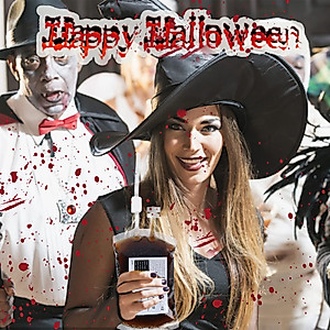 YNERHAI 30 Pack Fake IV Bags ,Reusable 13.5 FL Oz Blood Bags for Drinks,Halloween Vampire party supplies Drink Container with 30 Labels, 30Clips, 3 funnels, 1 Syringe