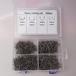 OIMERRY 1600PCS Hot Staples with Storage Box, Plastic Repair Staples Wave Flat V M 4 Types Hot Staples for Hot Stapler Plastic Wleding Kit Plastic Welder