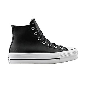 Converse Women's Chuck Taylor All Star Lift Clean Sneaker, Black/Black/White, 9 M US