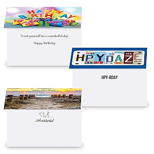 Mega Happy Birthday Greeting Card Value Pack – Set of 36 (18 Designs), Large 5 x 7 inches, Envelopes Included, by Current