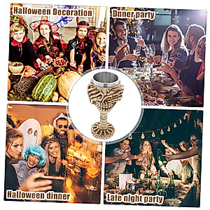 Didiseaon 1Pc Skull Wine Glass Wine Glass for Halloween Halloween Wine Cup three-dimensional decorate 3d wine glass skeleton Stainless steel skull cup Skull Wine Cup goblet ghost head gift