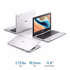 ASUS Chromebook CX1, 11.6" HD NanoEdge Display, Intel Celeron N4020 Processor, 64GB eMMC, 4GB RAM,Military Grade Standard  Chrome OS, Transparent Silver, CX1101CMA-DB44
