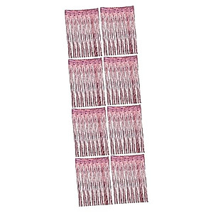 Abaodam 8 pcs rain Curtain Prom Photo Props Baby Decor Tinsel Backdrop Curtain Party Supplies Birthday Decorations Backdrop Curtains Tassel Rose Gold Metal Wreath Decorate The pet