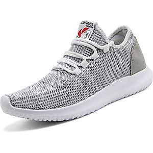 CAMVAVSR Men's Sport Shoes Non Slip Lightweight Breathable Mesh Soft Sole Run Walk Tennis Athletics Sneakers for Men Gray Size 13 Squat Weight Lifting Treadmill Shoes