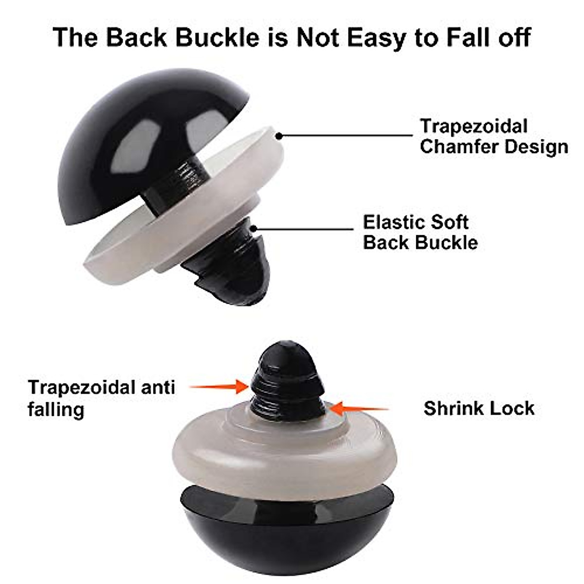 120PCS Plastic Safety Crochet Eyes Bulk with 120PCS Washers for Crochet Crafts (0.48Inch/12mm)