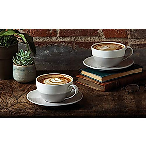 Royal Doulton Coffee Studio Latte Cup & Saucer Set, 1 Count (Pack of 1), Grey and off white