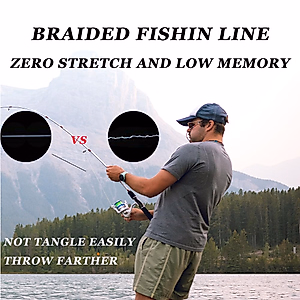 LinHiver Braided Fishing Line, Strong Power, Great Abrasion Resistance, Thin Diameter, No Stretch, Low Memory and High Sensitivity(328Yds, 20LB, 4 Strands, Dark Green)