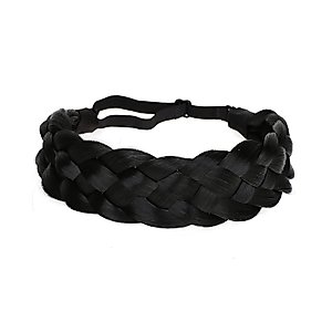 vowyore Synthetic Hair Braided Headband Classic Chunky Wide Plaited Braids Elastic Stretch Hairpiece Women Girl Beauty accessory