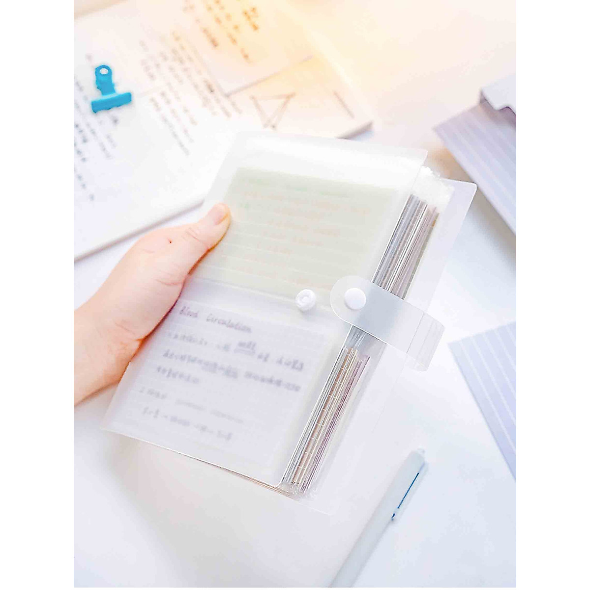 YOAVIP 3x5 Index Cards Clear Plastic Holder Organizer Pouches Book Binder 40 Page Hold 160 Cards