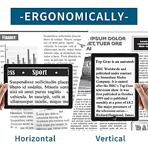 [2 Pack] 5X Magnifying Glass for Reading,7x5 inches Large and Lightweight Magnifier Provide Full Book Page Viewing Area Perfect Handheld Magnifier for Reading Small Prints,Low Vision Person & Seniors