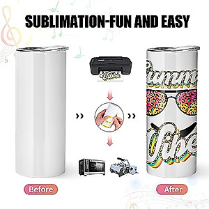 Icesip 12 Pack Music Speaker Tumbler, 20 oz Sublimation Tumbler Skinny Straight Double Wall Cup with Straw Lid & USB Charging Cable 6 Colors
