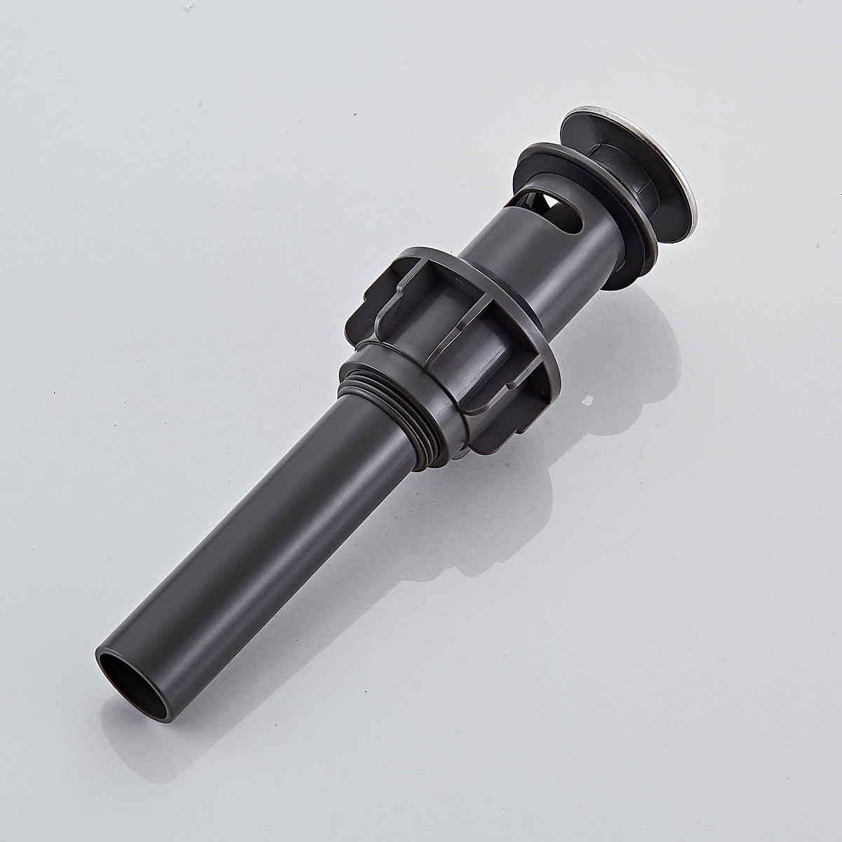 Gangang Bathroom Sink Drain with Overflow Vessel Sink Lavatory Vanity Pop Up Drain Stopper Chrome Cap, ABS Plastic Rustproof