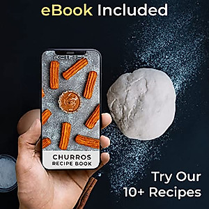 Churrera Churro Maker Machine - Free Recipe eBook Included - 8 Interchangeable Discs - Churros Maker Machine