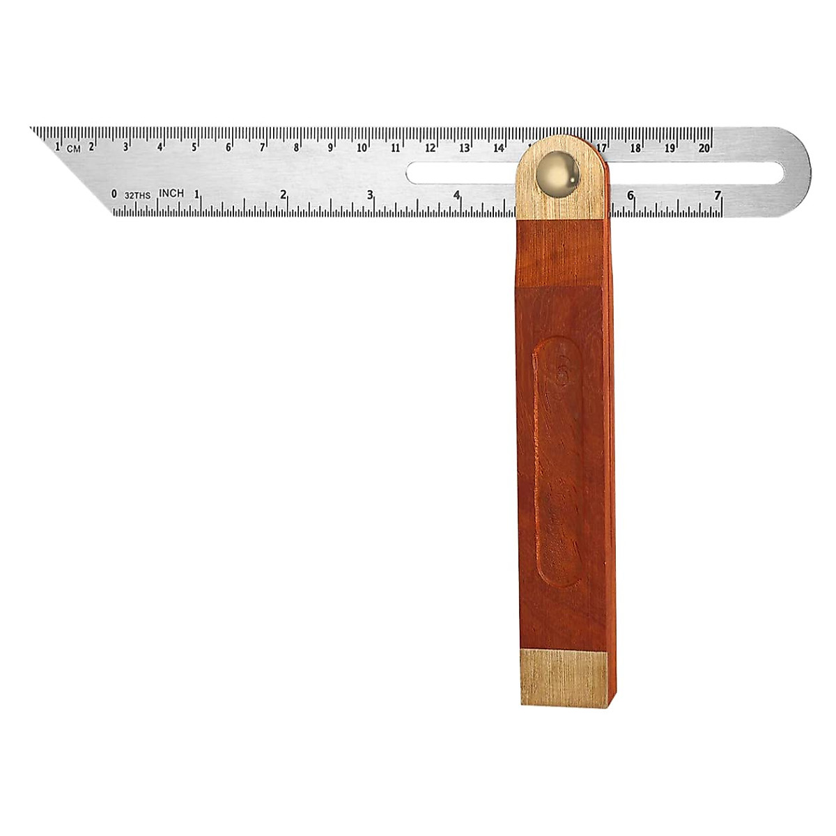ESiiFuu 9inch Carpentry Square Try Square Adjustable Sliding Bevel Gauge Hardwood Handle Stainless Steel Blade for Craftsman Woodworking, Carpentry Square, Try Square, 9inch Carpentry Square