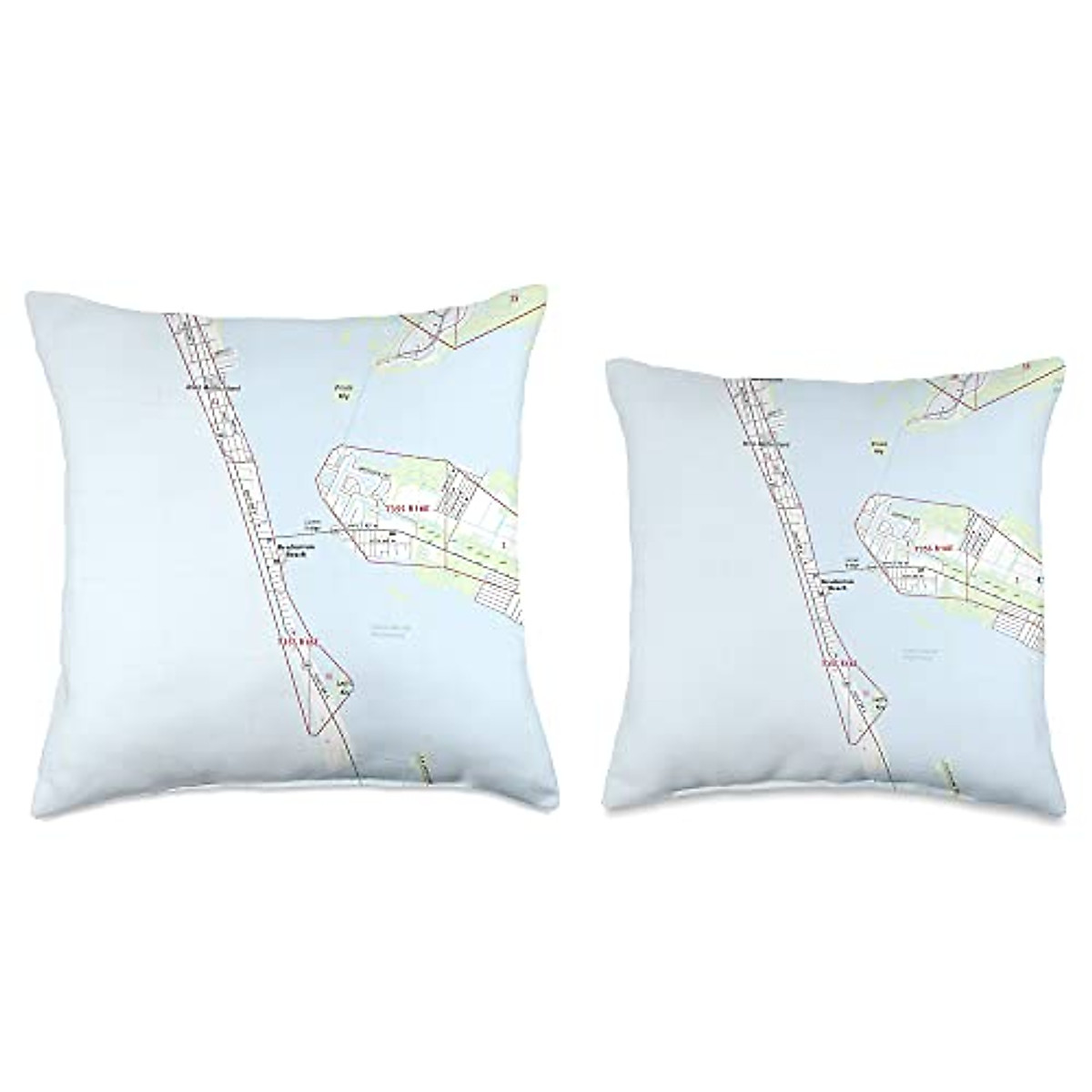 Anna Maria Island City Atlas Bradenton Beach FL Map (2018) Throw Pillow, 18x18, Multicolor