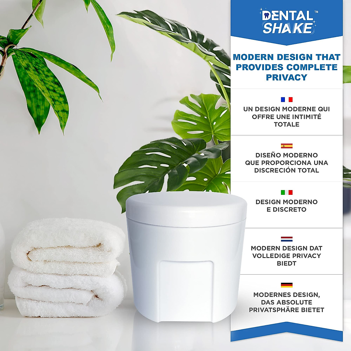 Dental Shake - Shake to Clean Leak Proof Denture Cup, Denture Case and Retainer Holder, Denture Bath and Retainer Cleaner Case, Denture Cleaning Case for Full Dentures