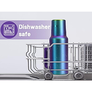 Zukro 50 oz Tumbler With Handle, 100% Leak Proof, Large Triple-wall Insulated Stainless Steel Cup with Lid and Flip Straw, No Sweat Reusable Travel Mug Fit in Cup Holder, Cold 34 Hours, Aurora