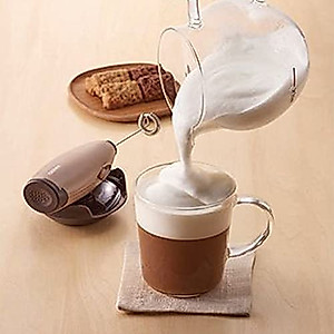 Hario "Qto" Electric Milk Frother with Server, 100ml, Brown